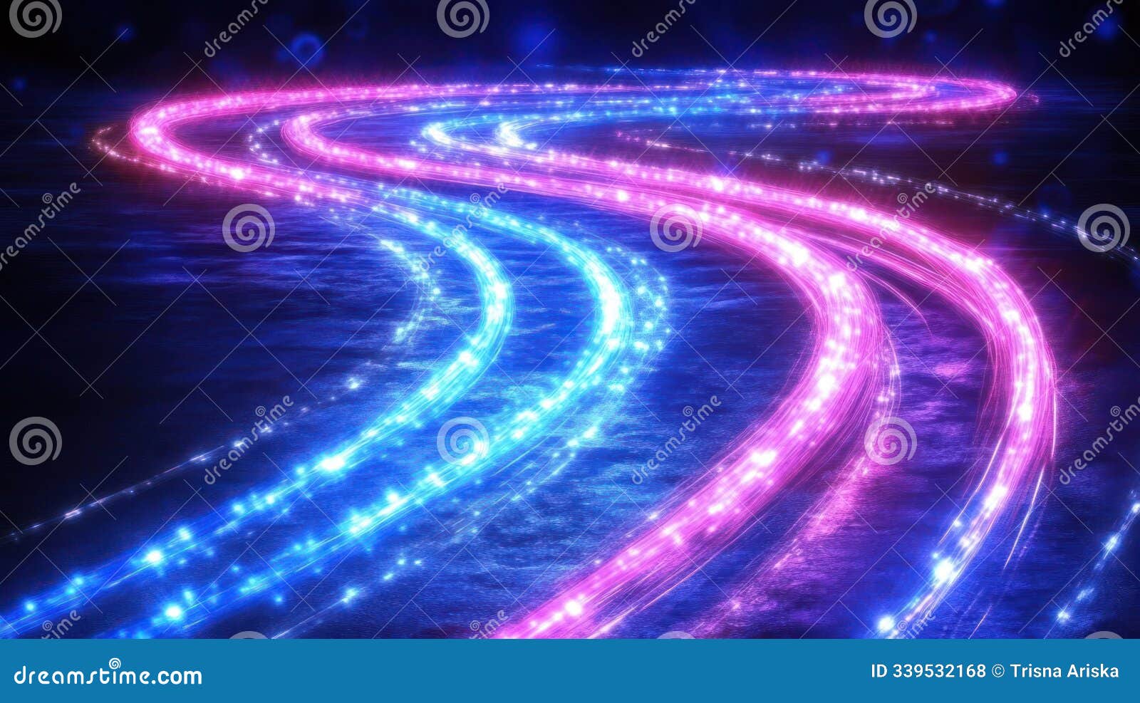A Vibrant, Glowing Pathway of Blue and Pink Lights, Creating a Dynamic ...