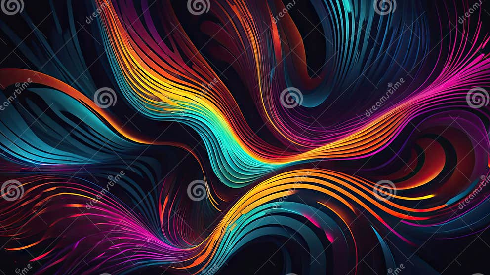 Vibrant Glowing Pulsating Patterns with Dynamic Smooth Effects in a Mesmerizing Display of ...