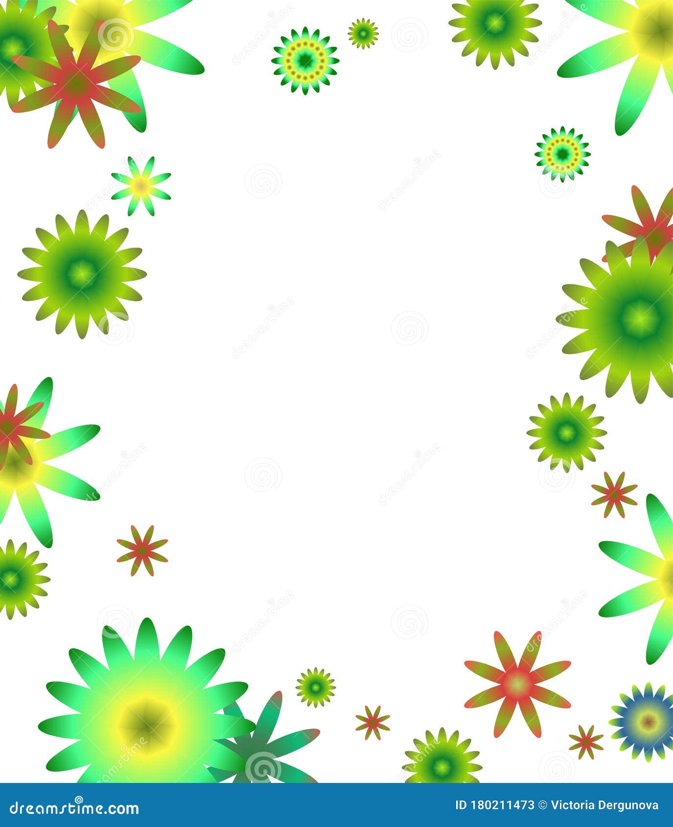Vibrant Gradient Background with Flowers Stock Vector - Illustration of ...