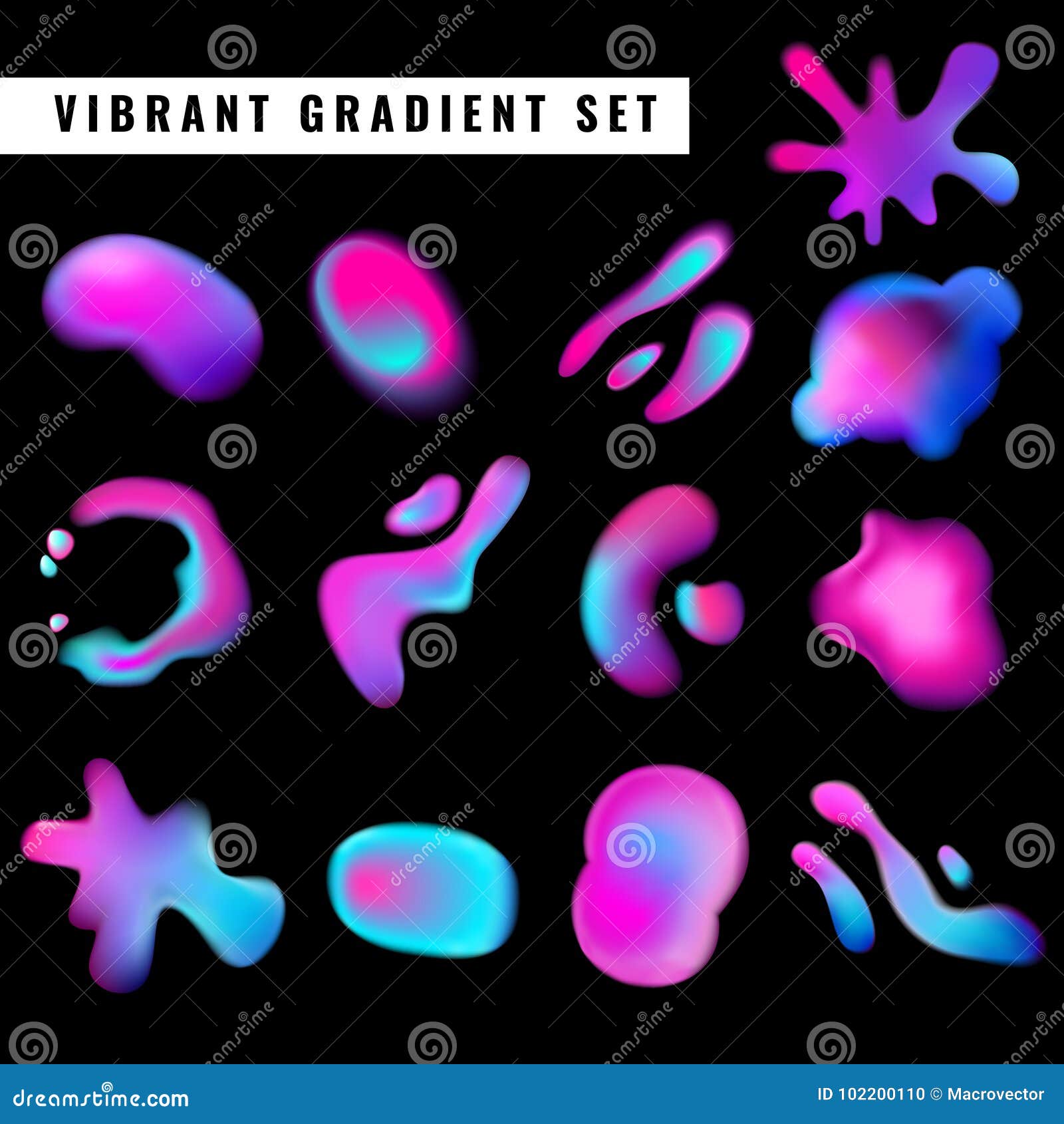 Vibrant Gradient Design Set Stock Vector - Illustration of black ...