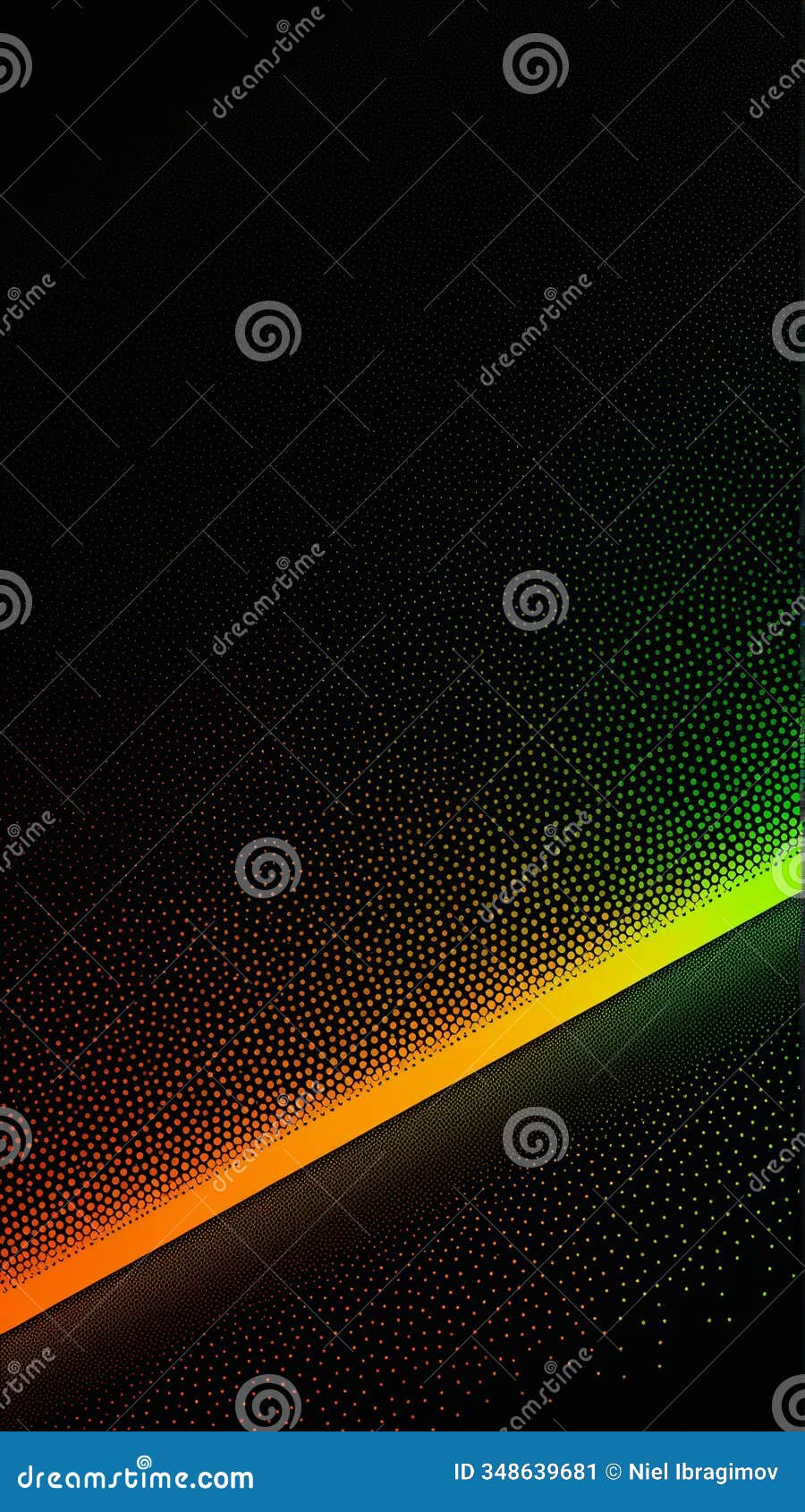 Vibrant Gradient Dot Pattern on Black Background with Diagonal Color ...