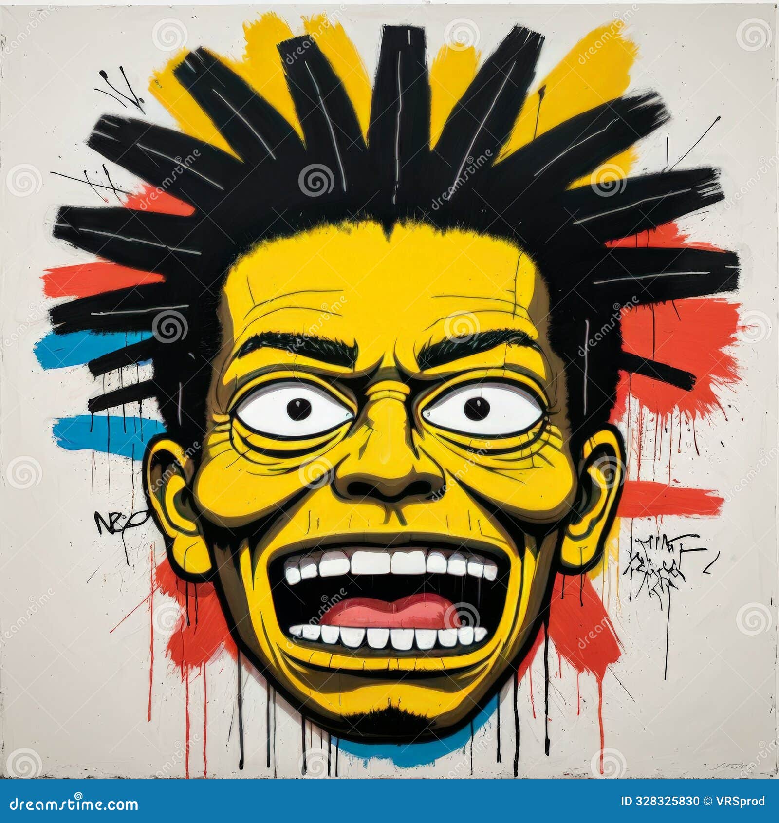 Vibrant Graffiti Face Art with Dreadlocks Stock Photo - Image of lively ...
