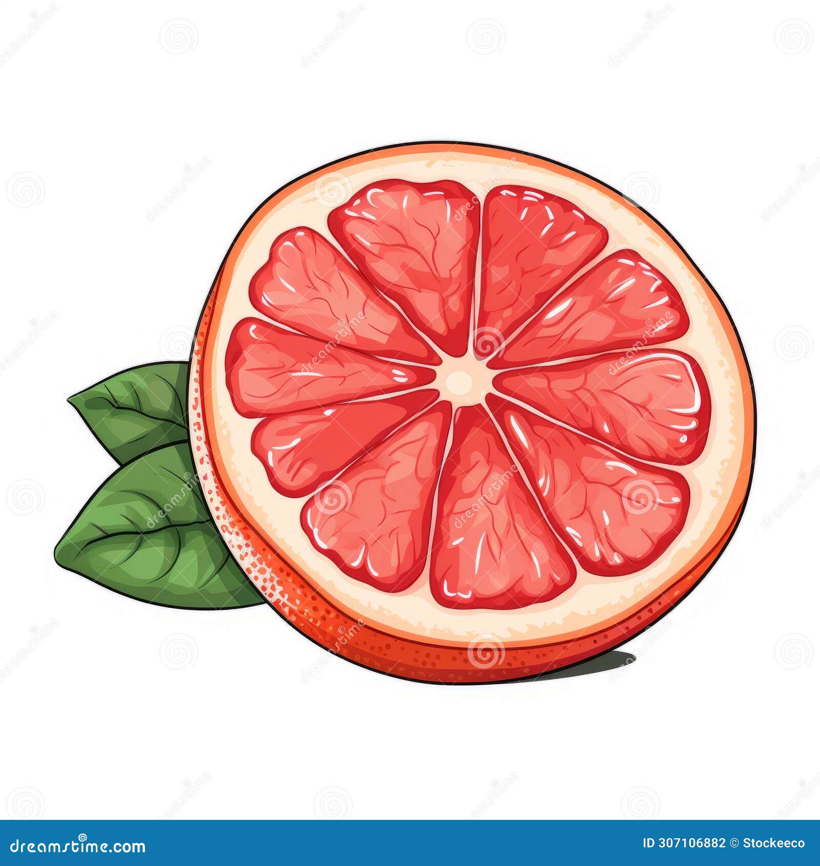 Vibrant Grapefruit Illustration with Realistic Color Schemes Stock ...