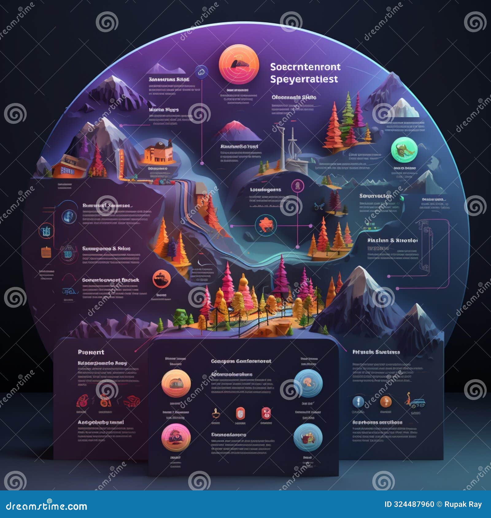A Vibrant Graphic Design Concept Displaying Digit 3d Stock Illustration ...