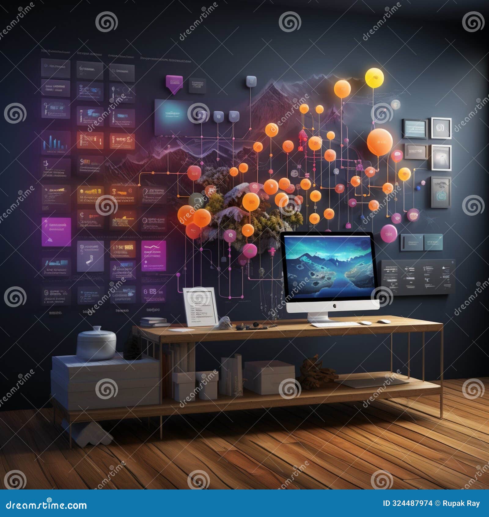 A Vibrant Graphic Design Concept Displaying Digit 3d Stock Illustration ...