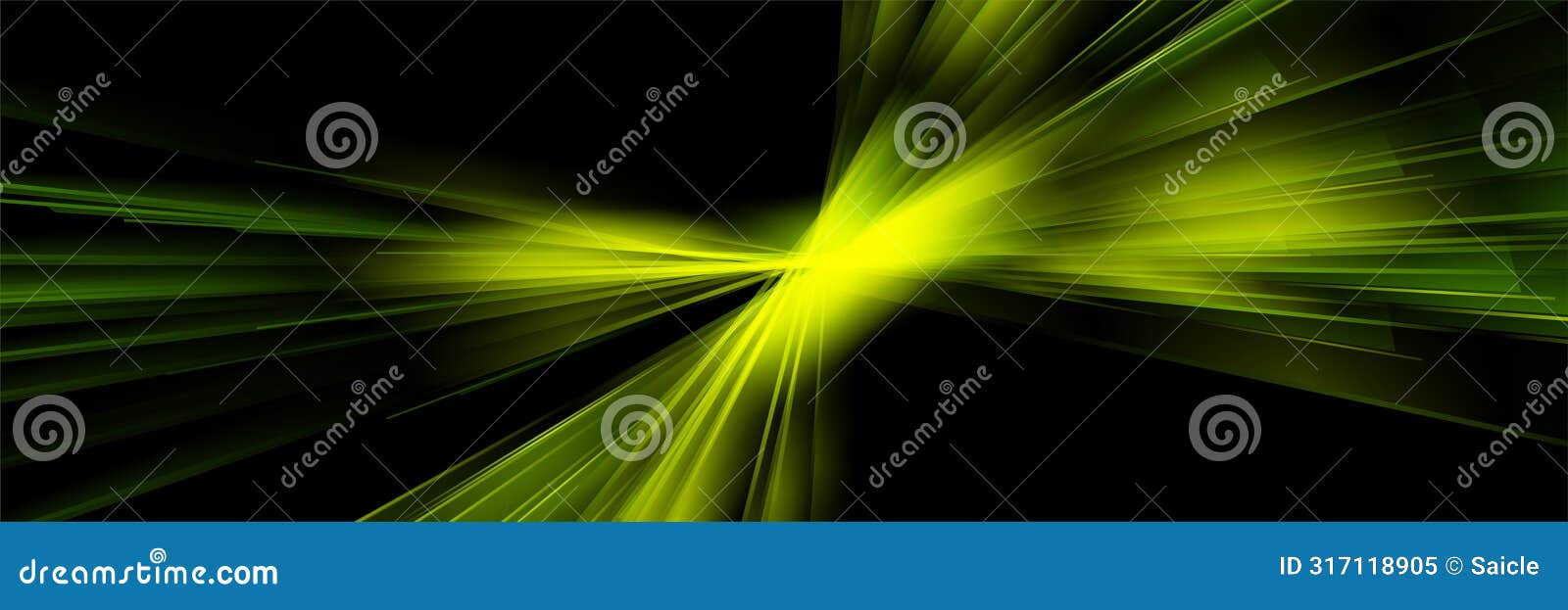 Vibrant Green Abstract Shiny Rays Modern Tech Background Stock Vector ...