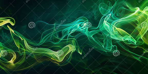 This is a Vibrant Green Abstract Smoke Background Suitable for Artistic ...
