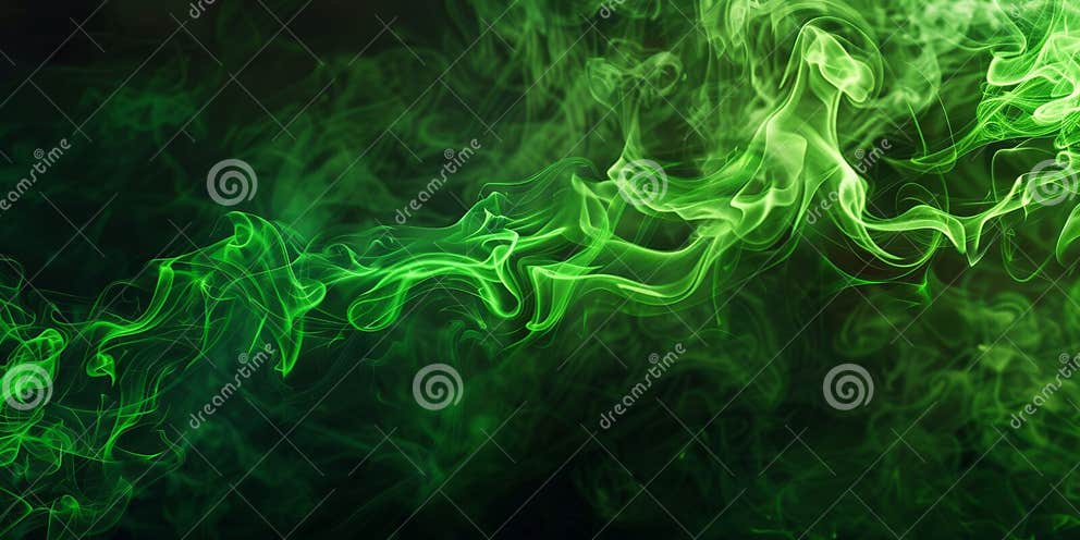 This is a Vibrant Green Abstract Smoke Background Suitable for Artistic ...