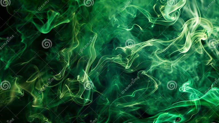 This is a Vibrant Green Abstract Smoke Background Suitable for Artistic ...