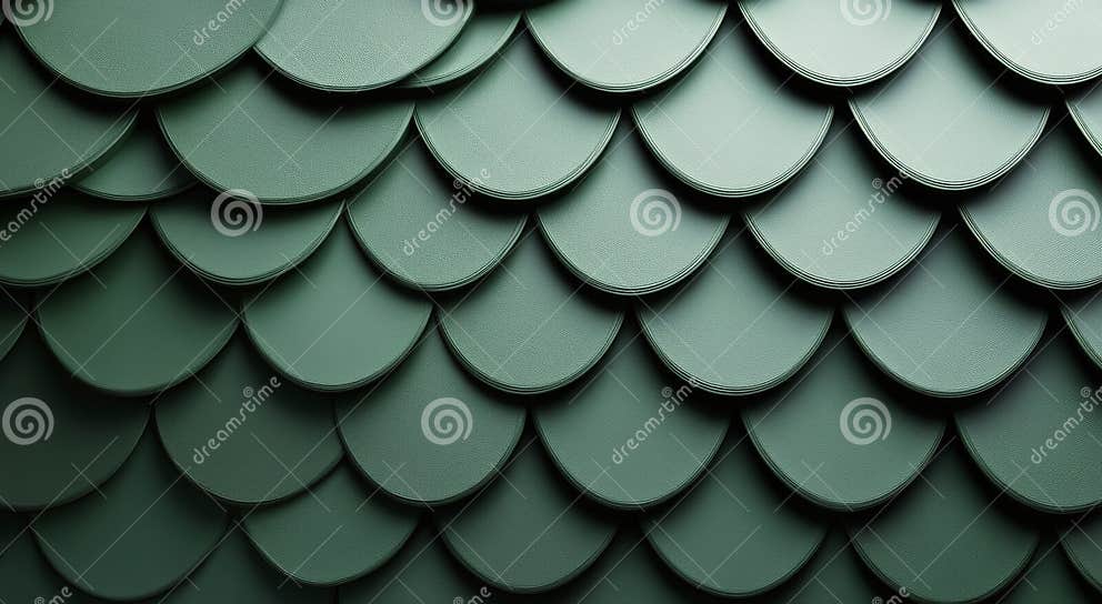 Vibrant Green Ceramic Tiles Arranged in a Unique Overlapping Pattern on ...