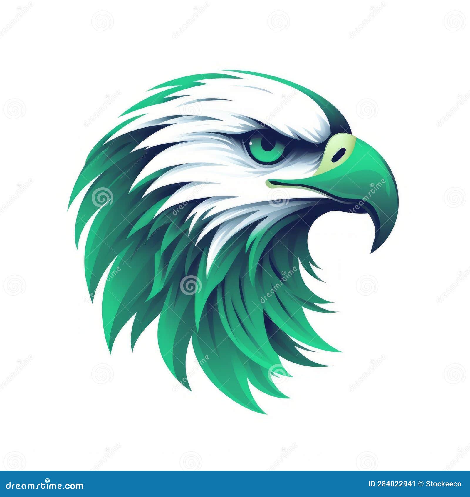 Vibrant Green Eagle Logo with Graphic Design-inspired Illustrations ...