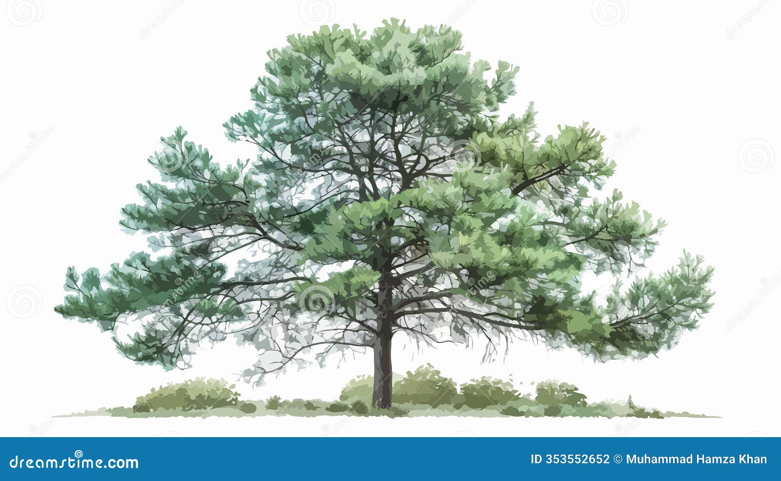 Vibrant Green Forest Tree Vector Illustration for Creative Designs ...