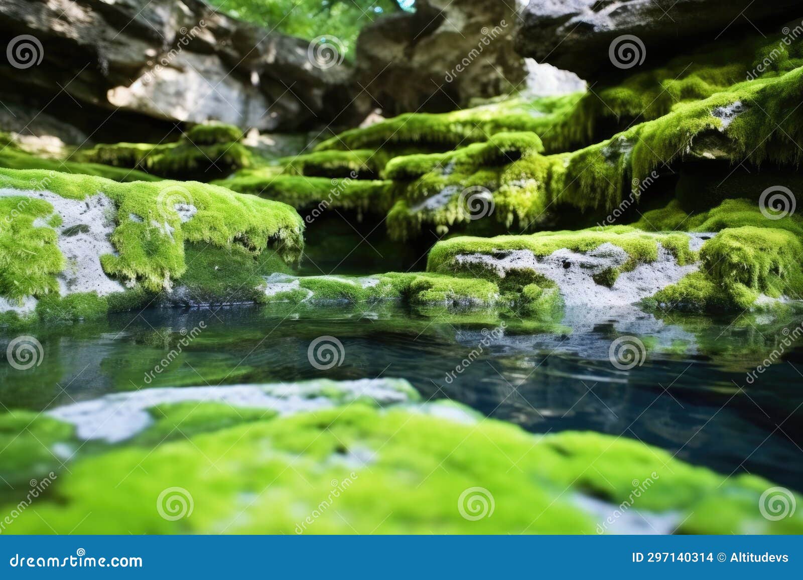 Vibrant Green Hot Spring Algae Stock Photo - Image of biodiversity ...