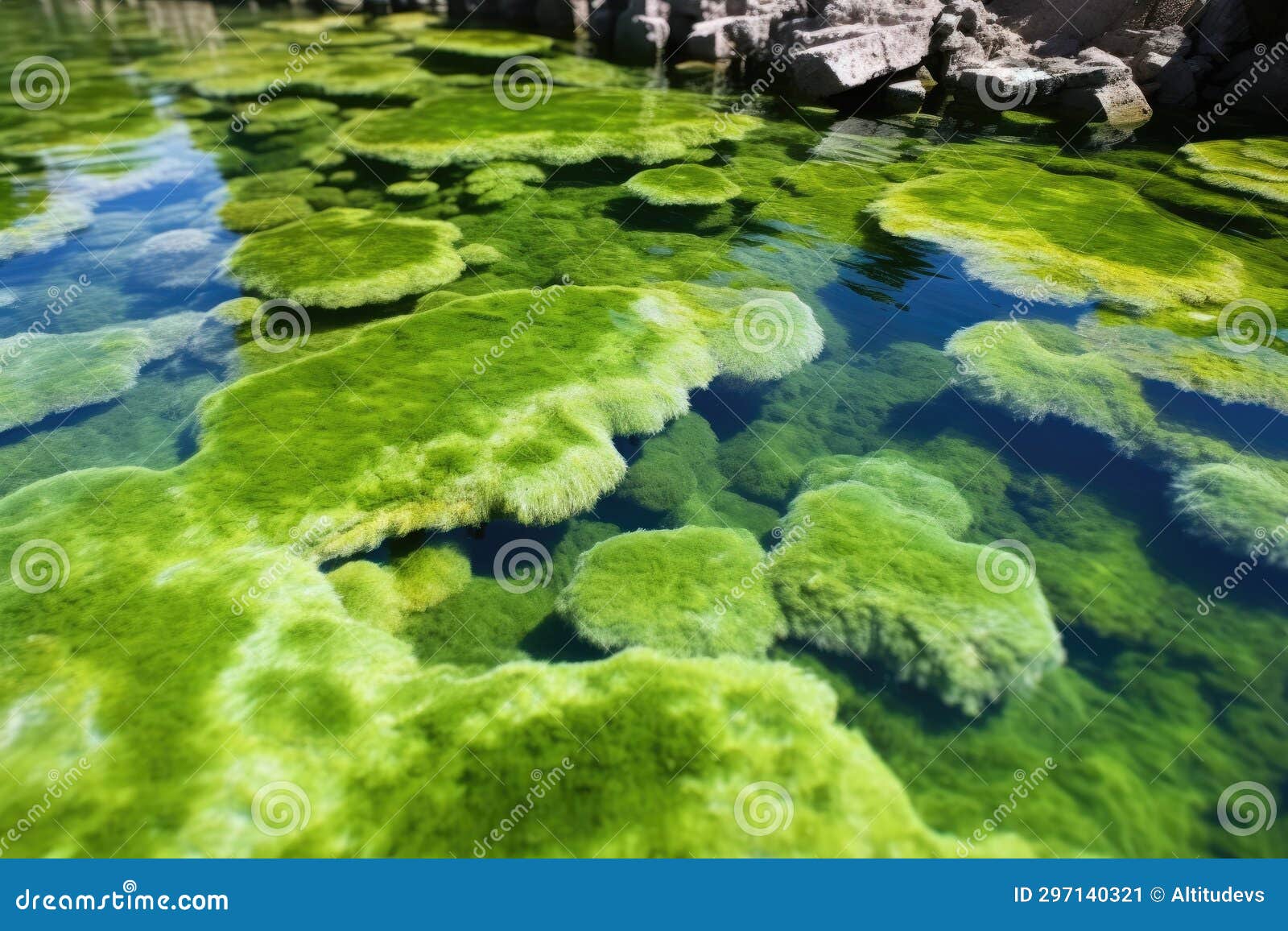 Vibrant Green Hot Spring Algae Stock Image - Image of activity, science ...