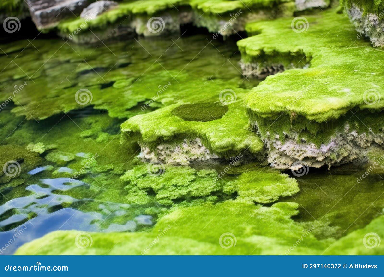 Vibrant Green Hot Spring Algae Stock Photo - Image of spring ...