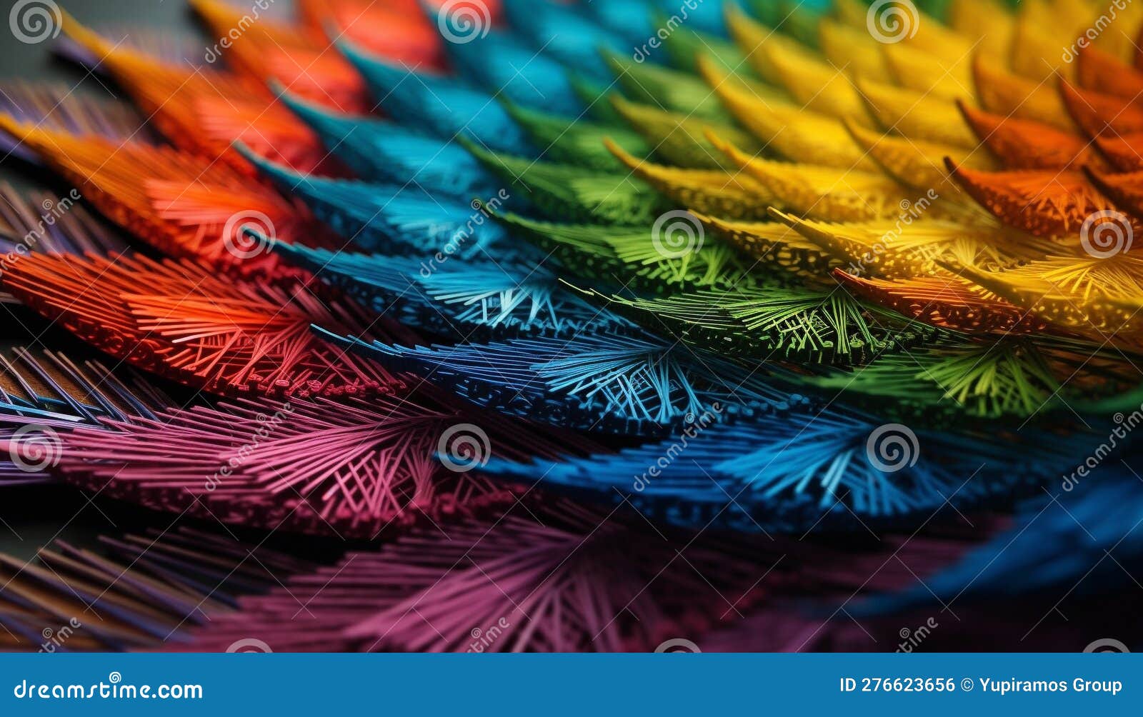 Vibrant Green Leaf Collection, Sharp Fractal Shape Generated by AI ...