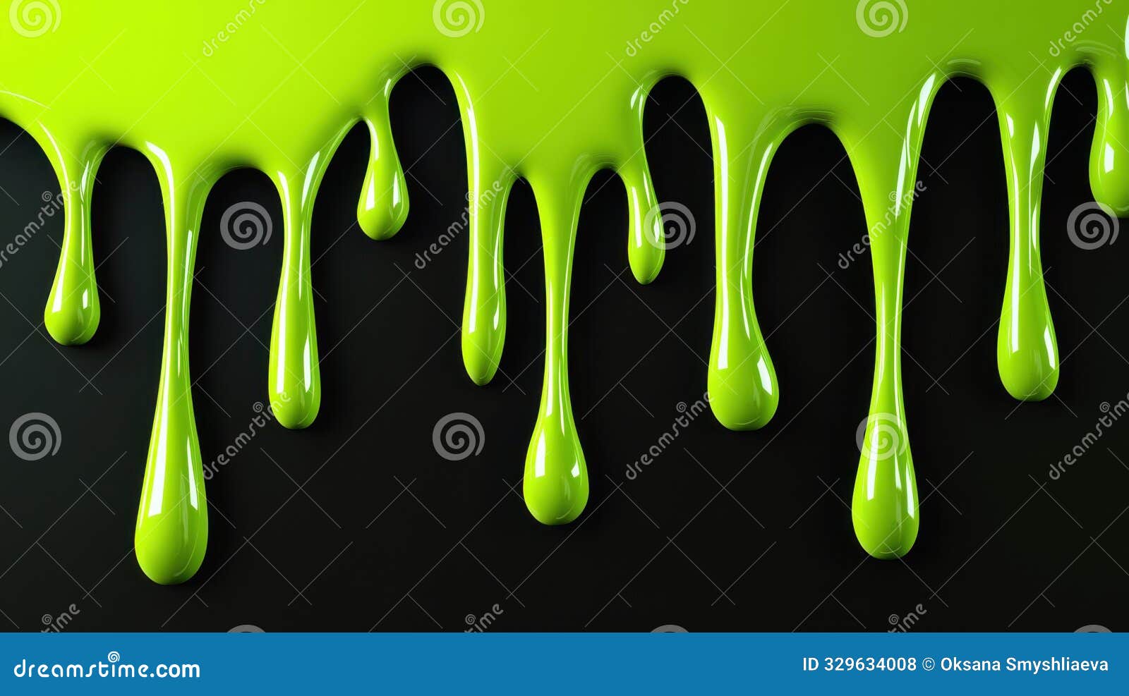 Vibrant Green Paint Dripping on Glossy Surface Stock Photo - Image of ...