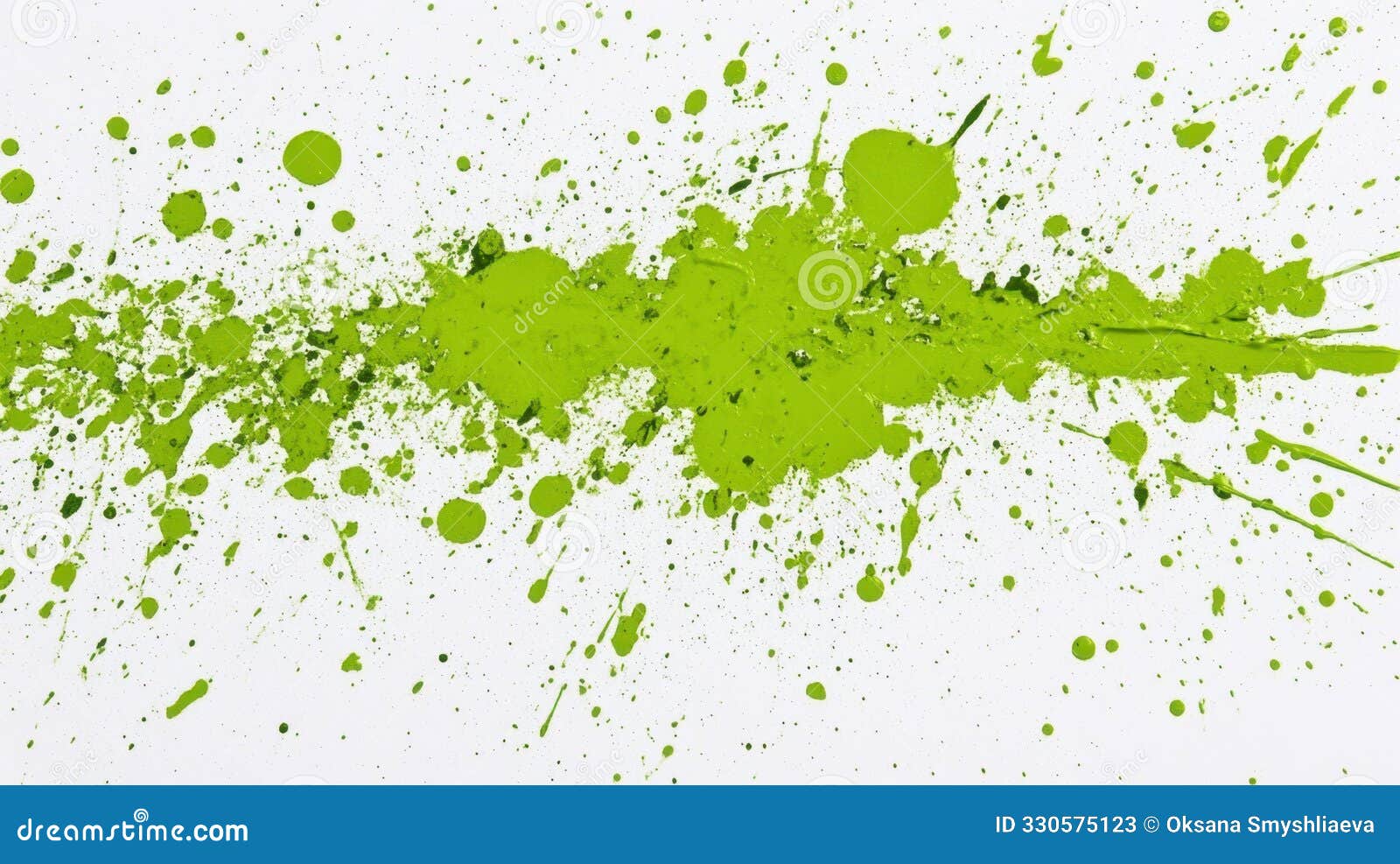 Vibrant Green Paint Splashes on White Background Stock Image - Image of ...