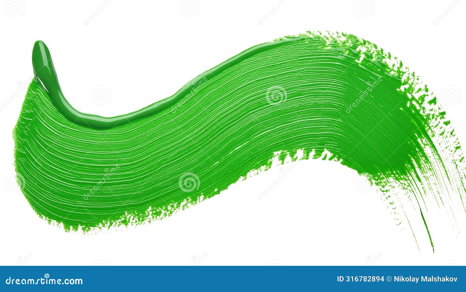 Vibrant Green Paint Stroke on White Background Stock Illustration ...