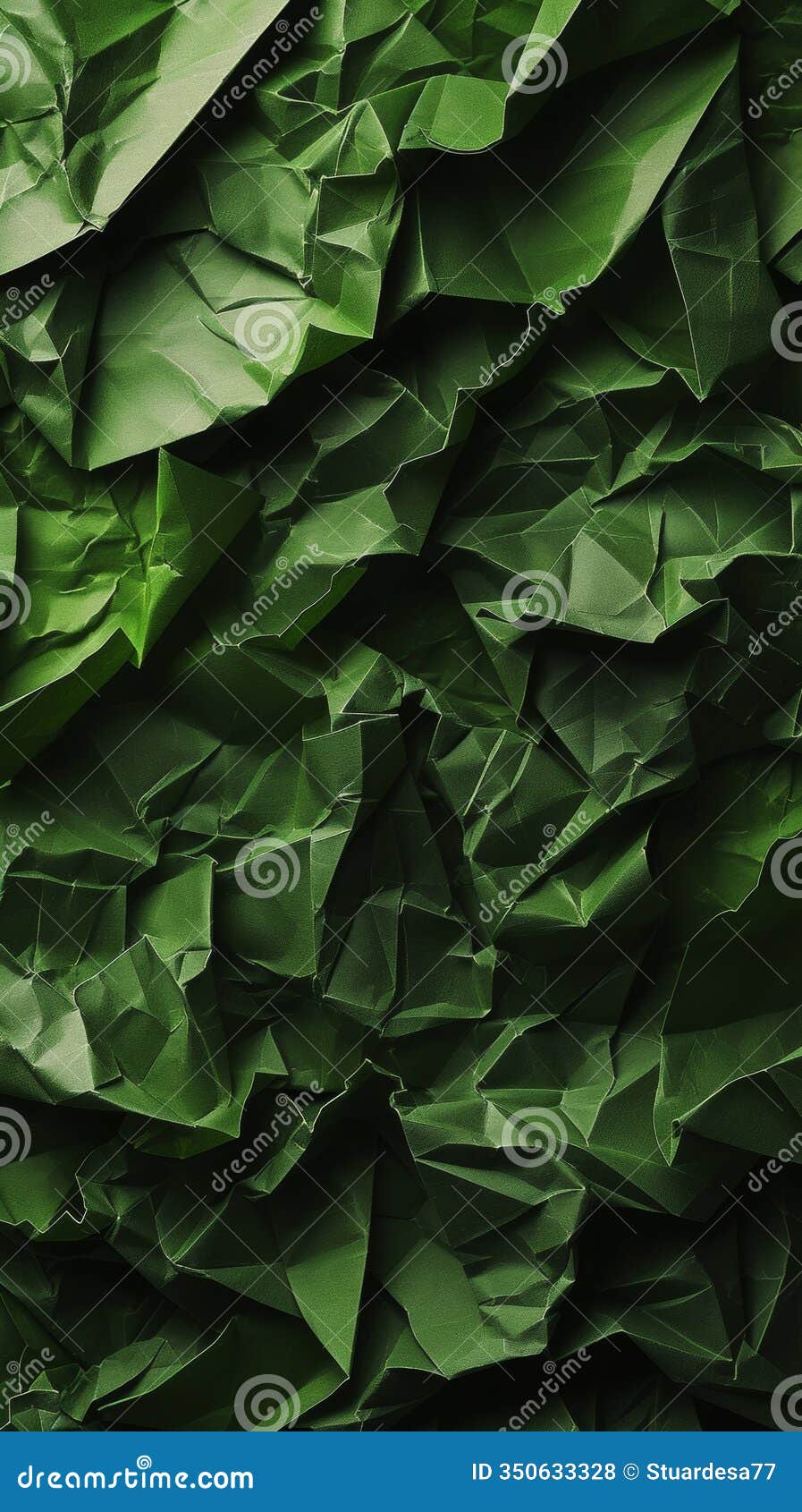 Vibrant Green Textured Surface with Folded Layers Stock Photo - Image ...