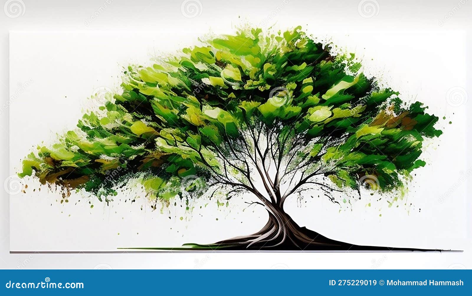 "Vibrant Green Tree Against a White Background", Made with Generative ...