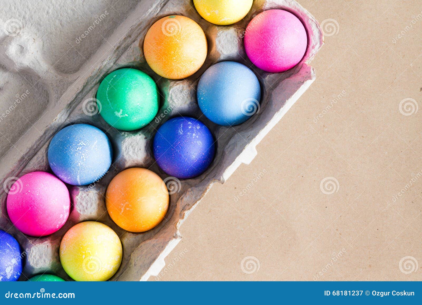 Vibrant Hand Dyed Colorful Easter Eggs in a Box Stock Image - Image of ...