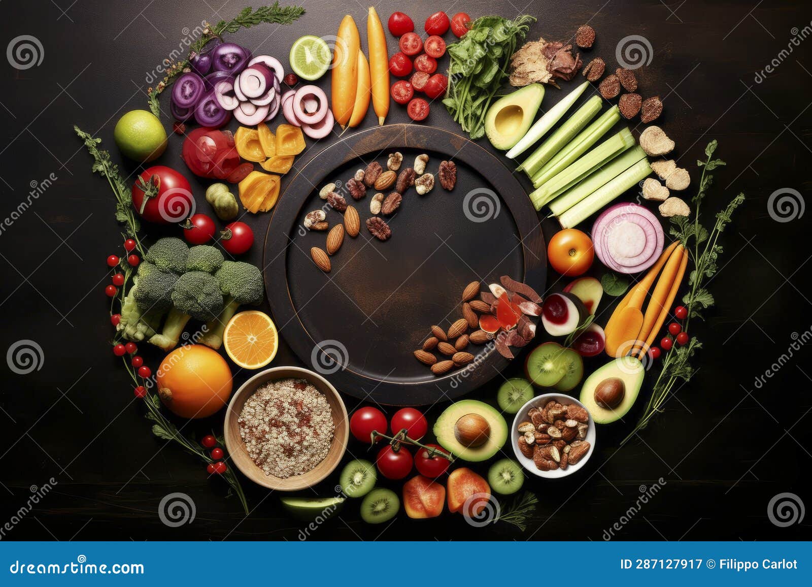 Vibrant Healthy Food Spread Stock Illustration - Illustration of ...