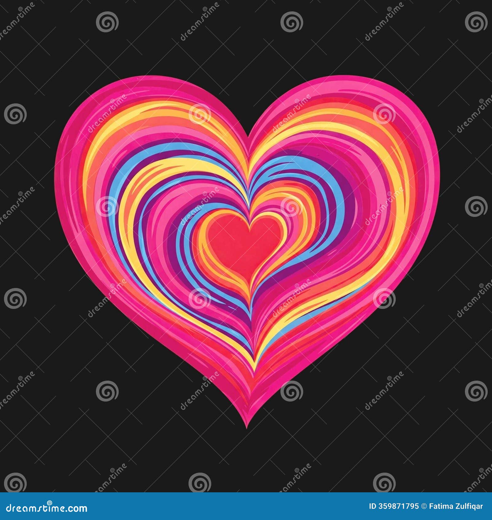 Vibrant Heart Symbol And Captivating Love Text, Artistically Isolated ...