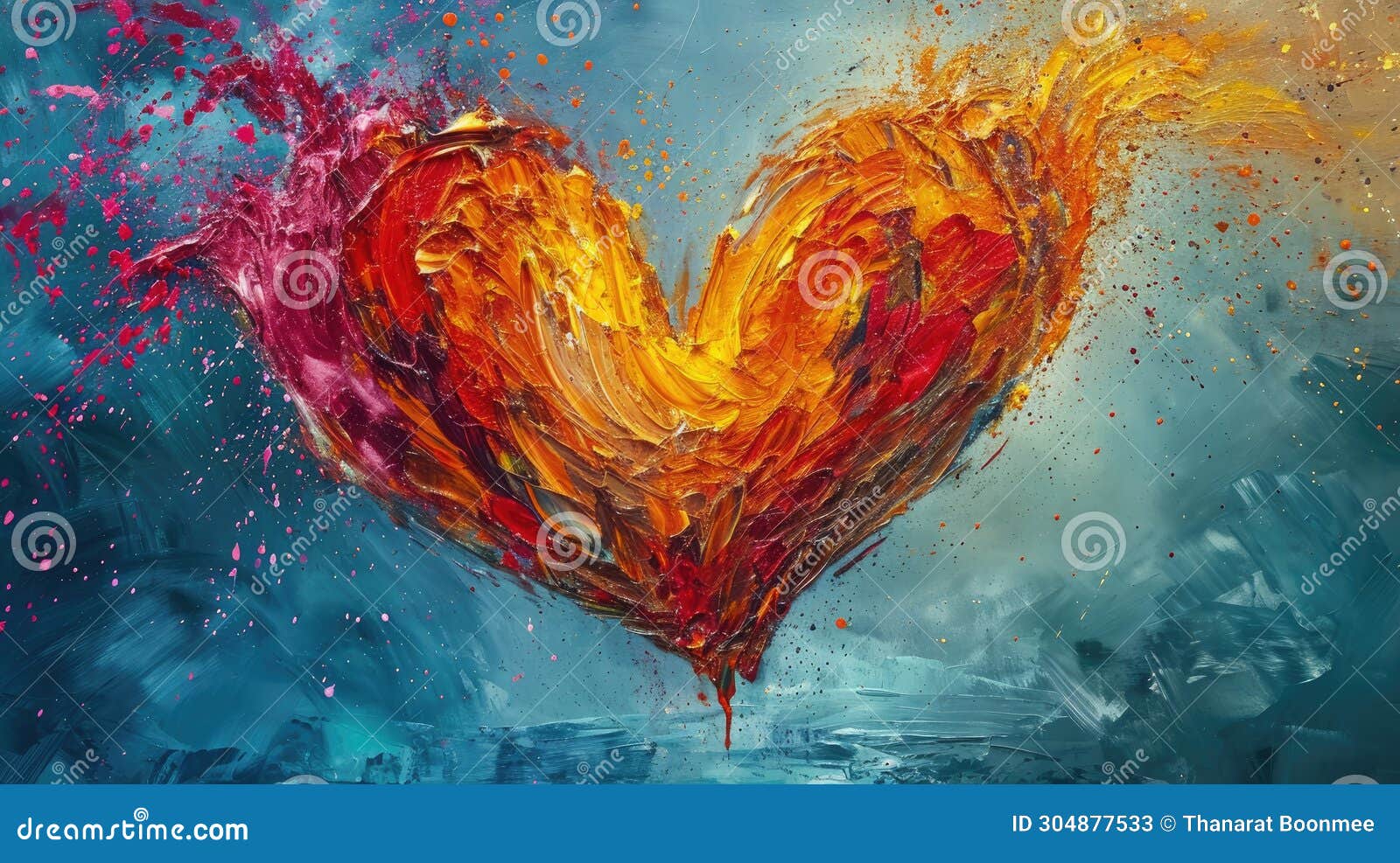 Vibrant Heart Explosion in a Burst of Colorful Paint, Ai Generated ...