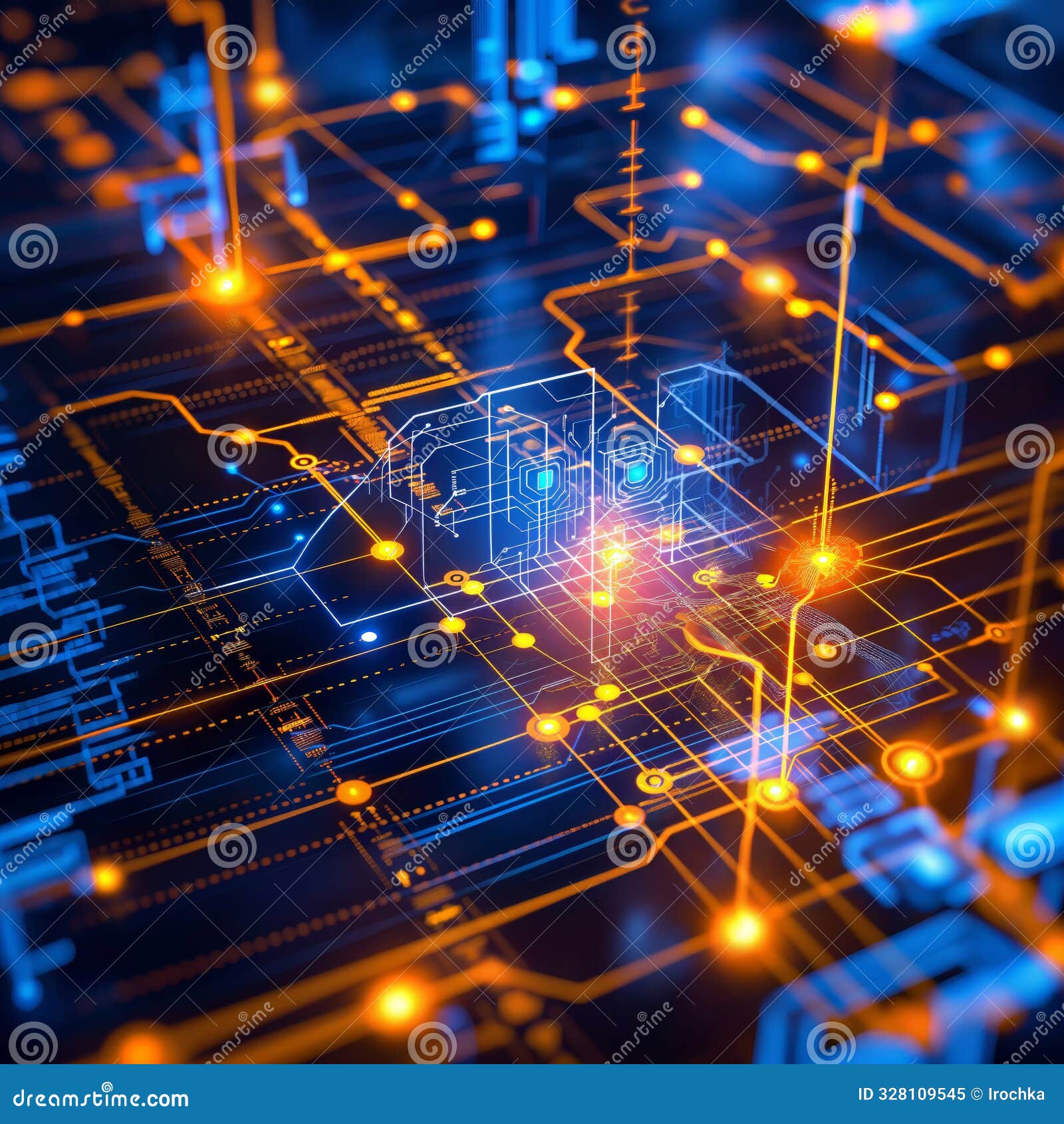 High-Tech Motif with Smart Technology Design Stock Image - Image of ...