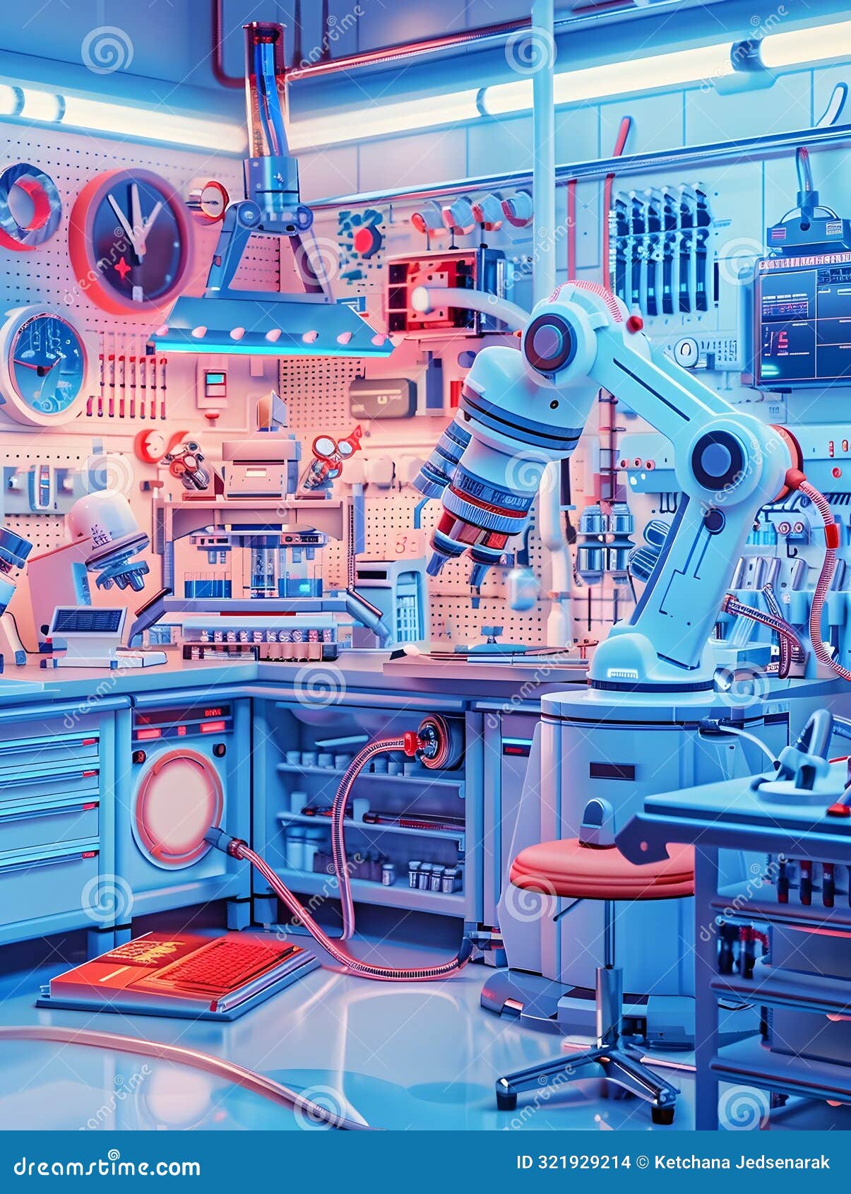 Vibrant High Tech STEM Makerspace with Intricate Prototypes and ...