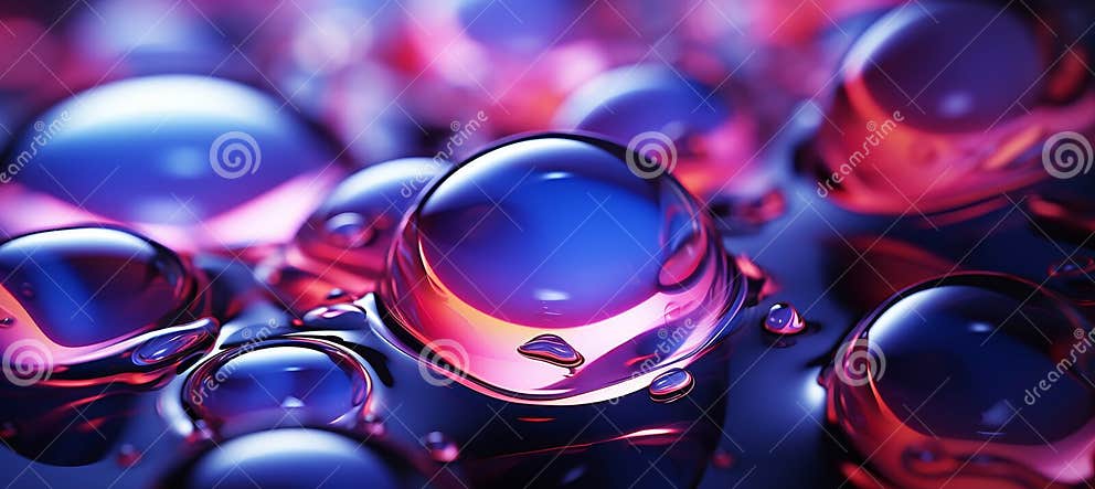 Vibrant Holographic Liquid Orbs and Metallic Drops Creating an Abstract ... Vibrant Holographic Liquid Orbs and Metallic Drops Creating an Abstract ...
