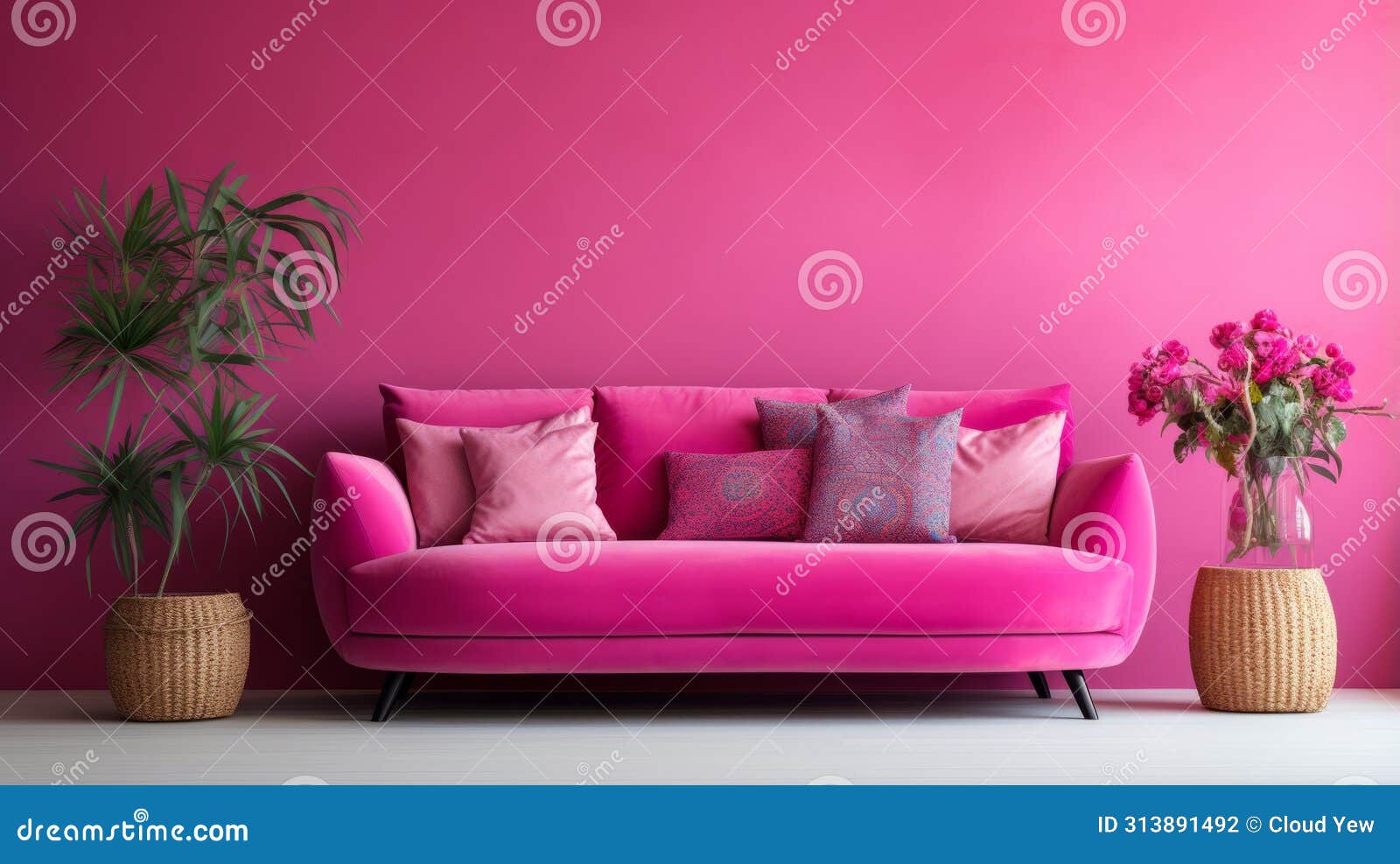 A Vibrant, Hot Pink Background for a Bold Statement Stock Illustration ...