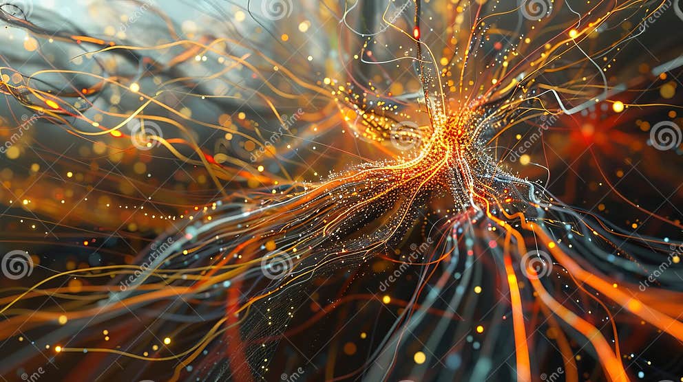 Vibrant Hub Design Connecting Multiple Wires, Showcasing Dynamic ...