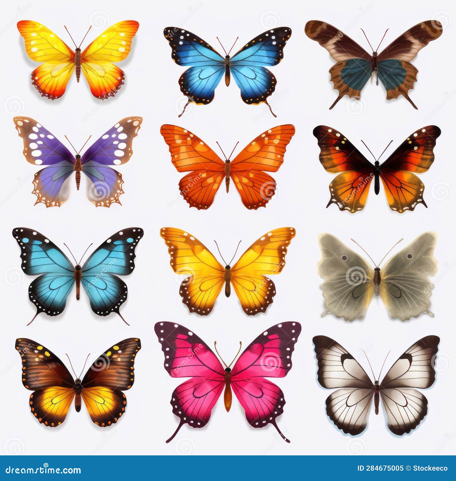 Vibrant Hyper-realistic Butterfly Illustrations On Transparent ... Vibrant Hyper-realistic Butterfly Illustrations On Transparent ...
