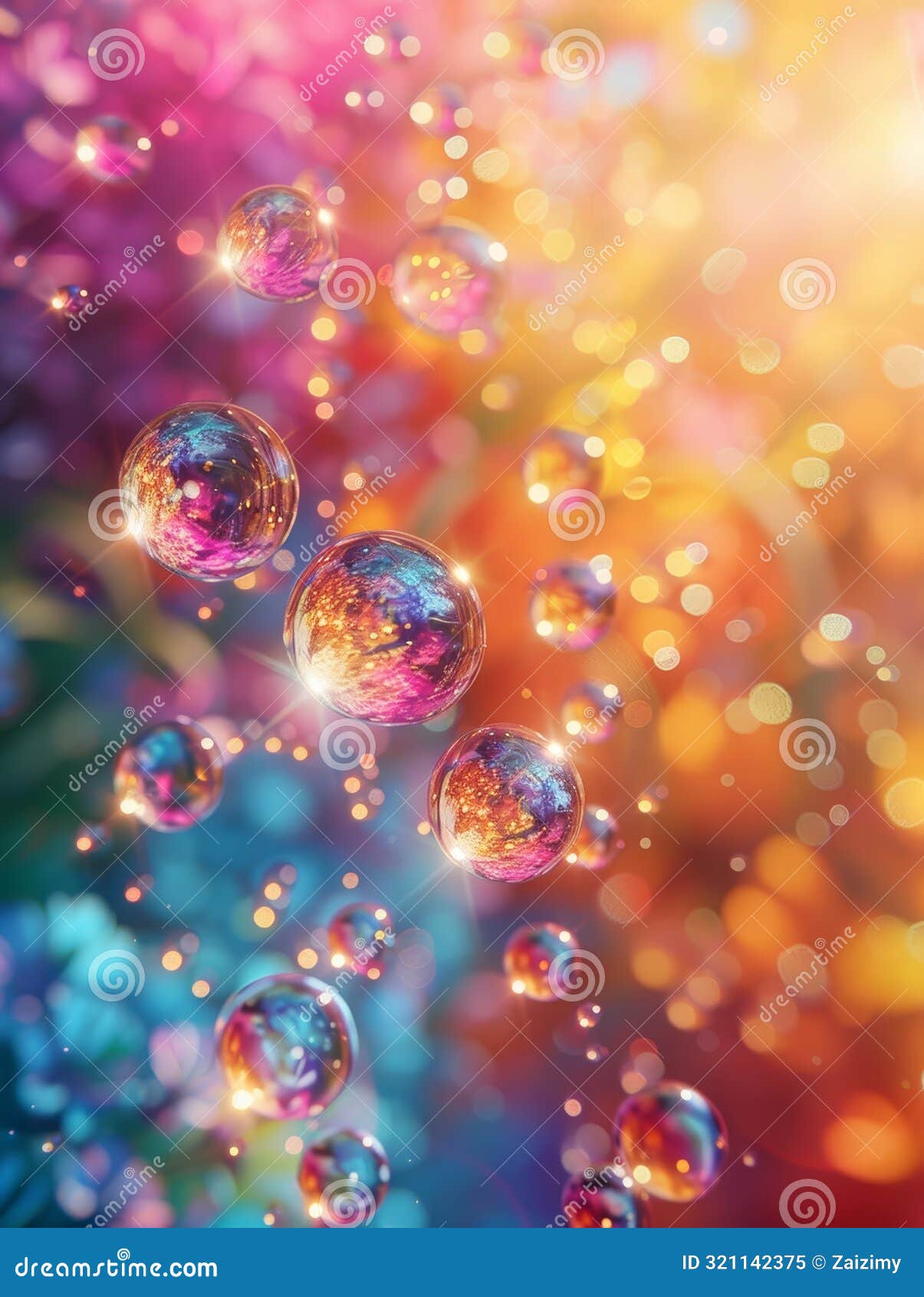 Vibrant Hyperrealistic 3D Render of Water Droplets on Colorful ...