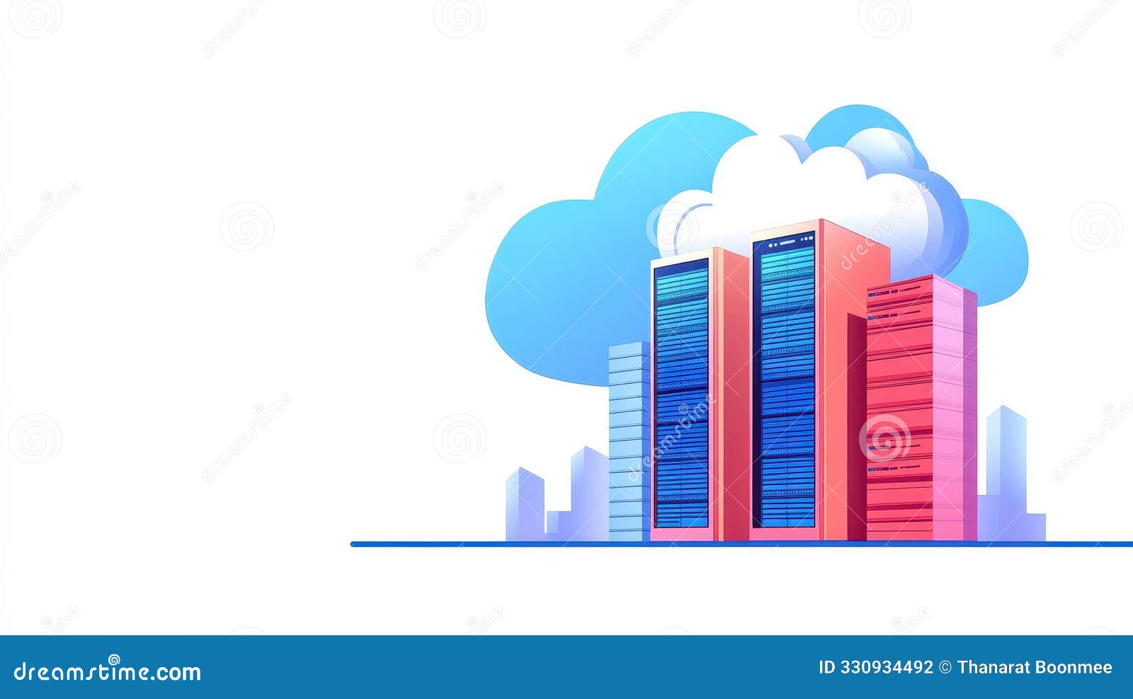 A Vibrant Illustration of a Data Center, Showcasing Modular Racks and ...