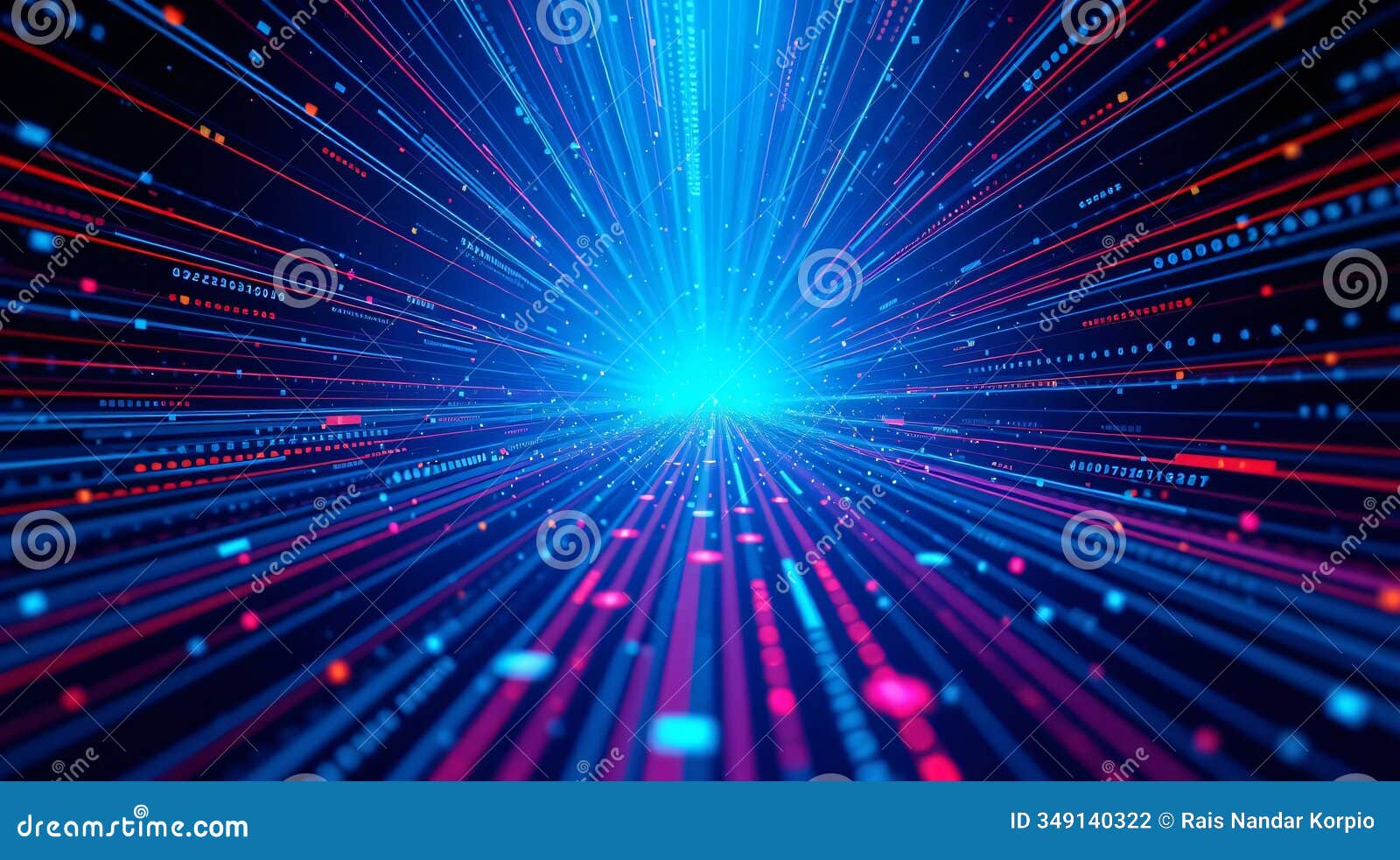 Colorful Digital Network Technology with Glowing Nodes and Connections ...