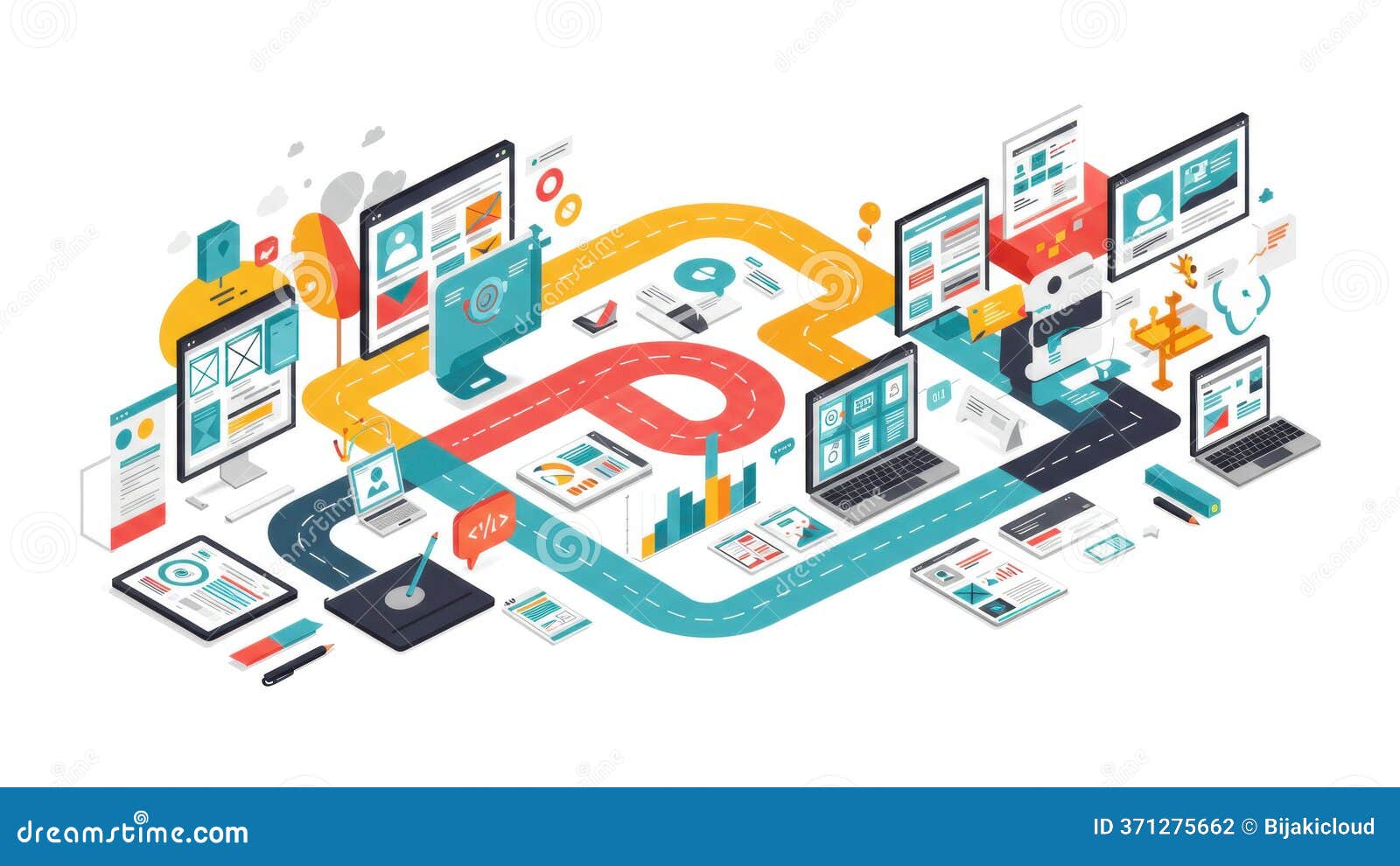 Digital Workflow, A Streamlined Digital Process Featuring Clear Efficiency Indicators And Smooth ...