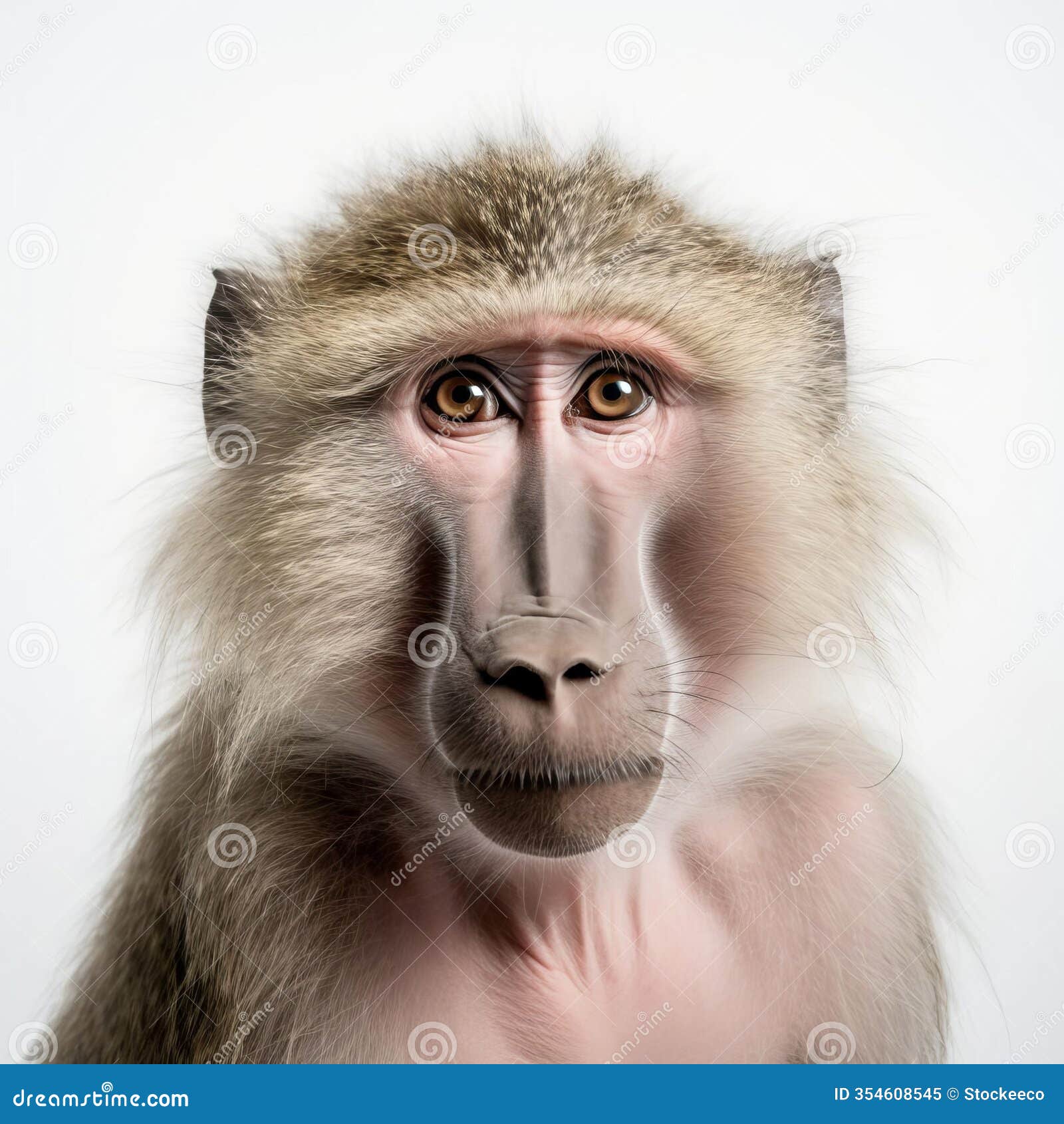 Vibrant Illustration of a Distinctive Baboon on White Background Stock ...