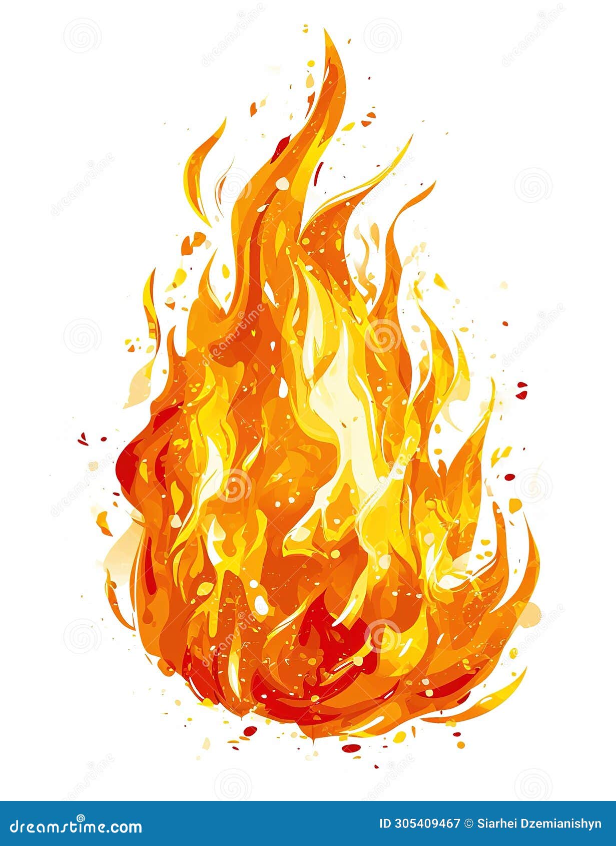 Vibrant Illustration of Dynamic Fire Flames, Ideal for Backgrounds ...