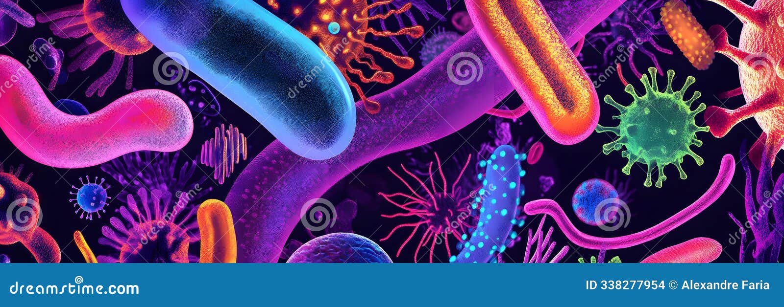 Microscopic Organisms Vector Microbiology Outline Vertical Banner ...