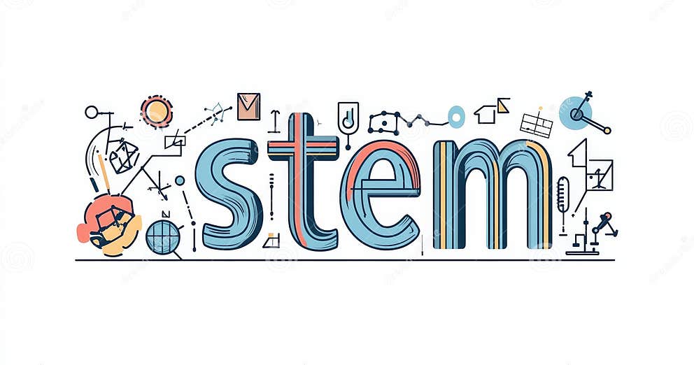 Colorful STEM Concept Illustration with Various Educational Elements ...