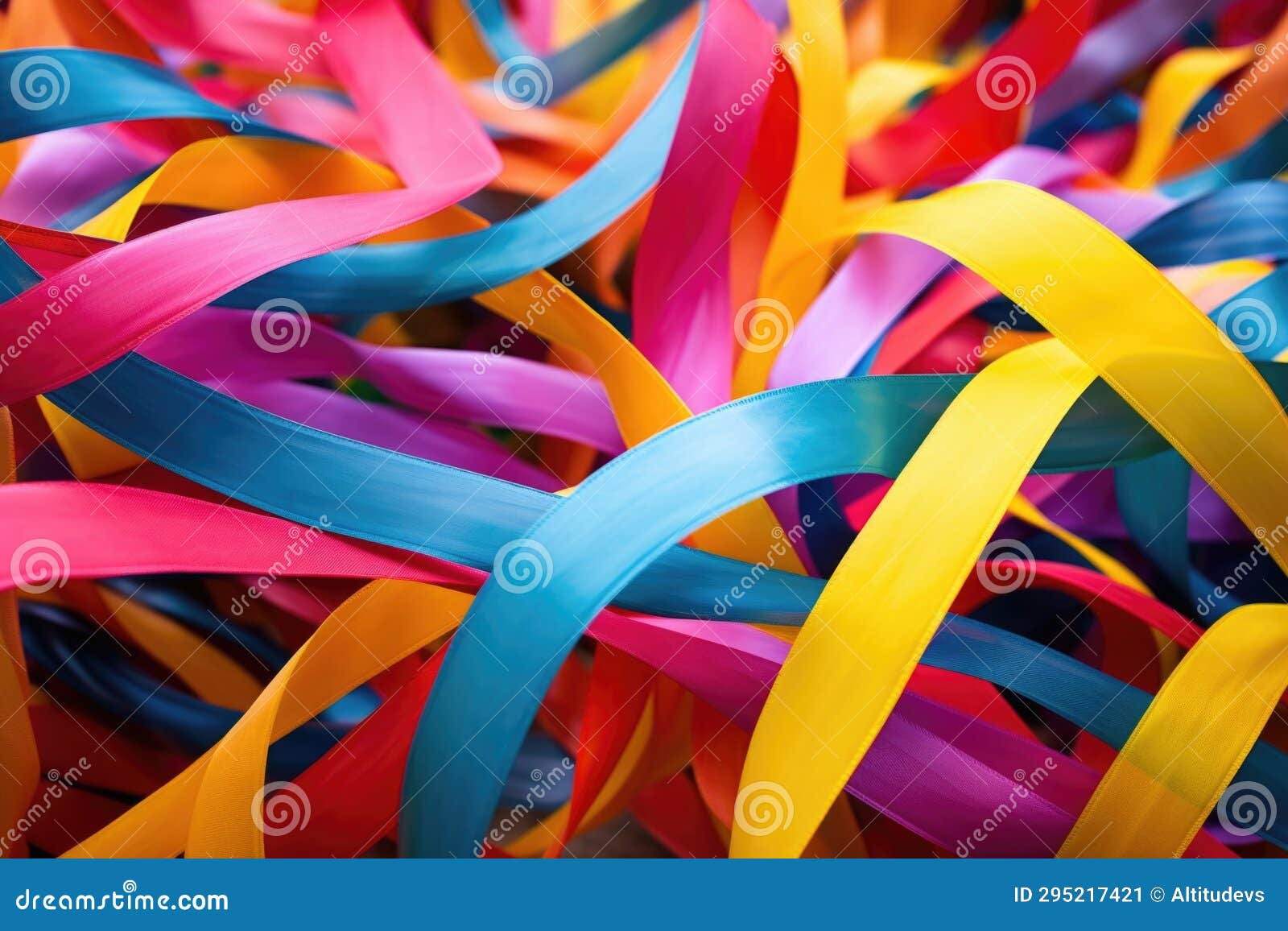 Vibrant Image of Colorful Dance Ribbons Fluttering Stock Illustration ...