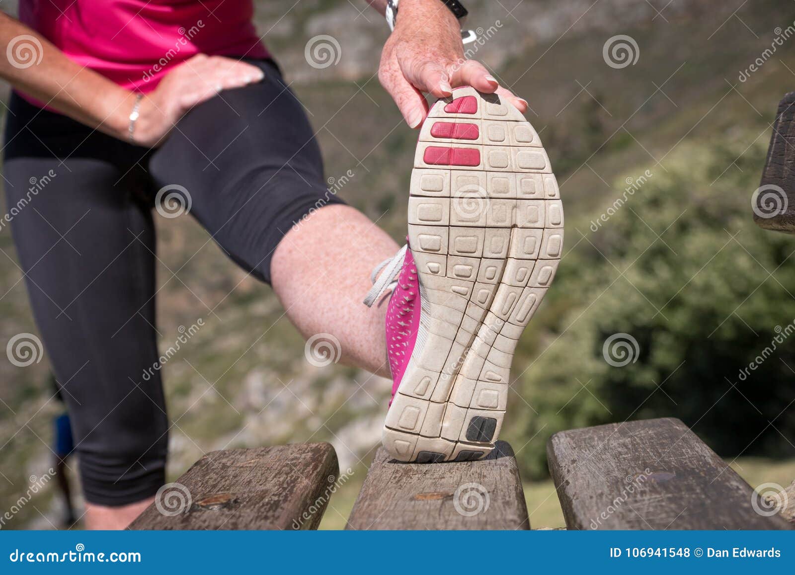 Female Doing a Hamstring Stretch Stock Photo - Image of healthy ...