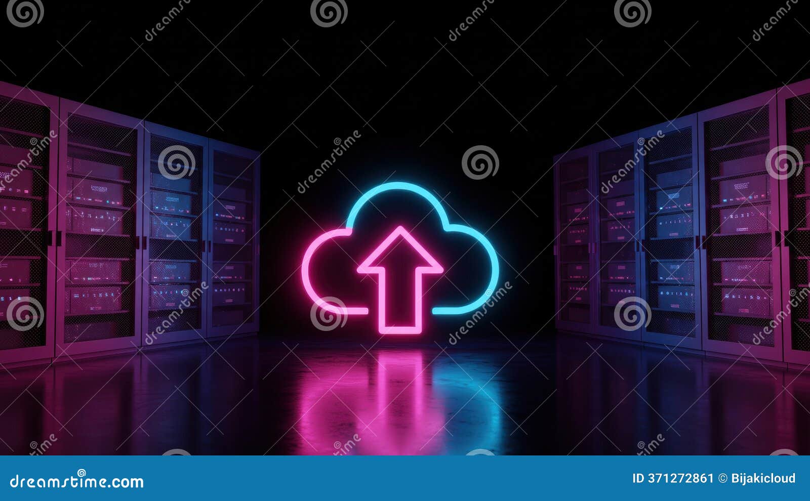 Neon Cloud Icon With Keyhole: Perfect Security Symbol For Octane Render ...