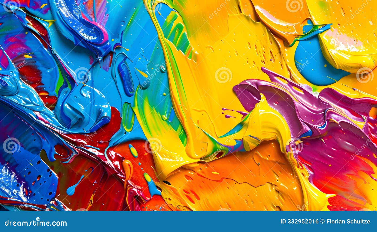 Vibrant Image Showing a Colorful Array of Paint Streaks Stock ...