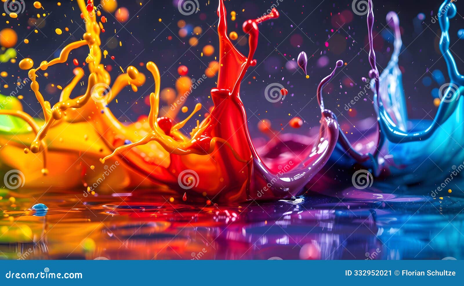Vibrant Image Showing A Colorful Array Of Paint Streaks | CartoonDealer ...