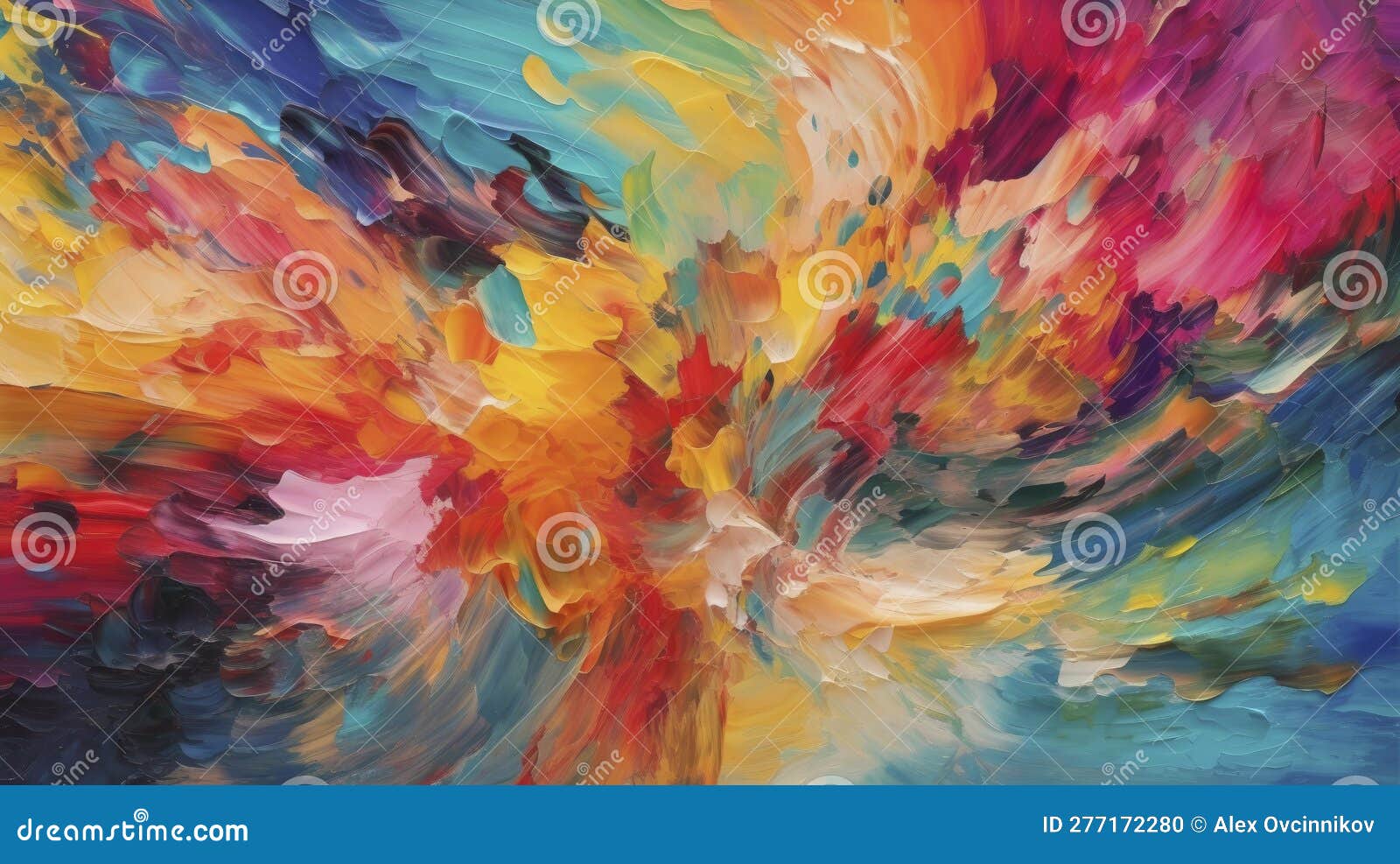 Vibrant Impressionist Paint Strokes Background for Web and Print. Stock ...