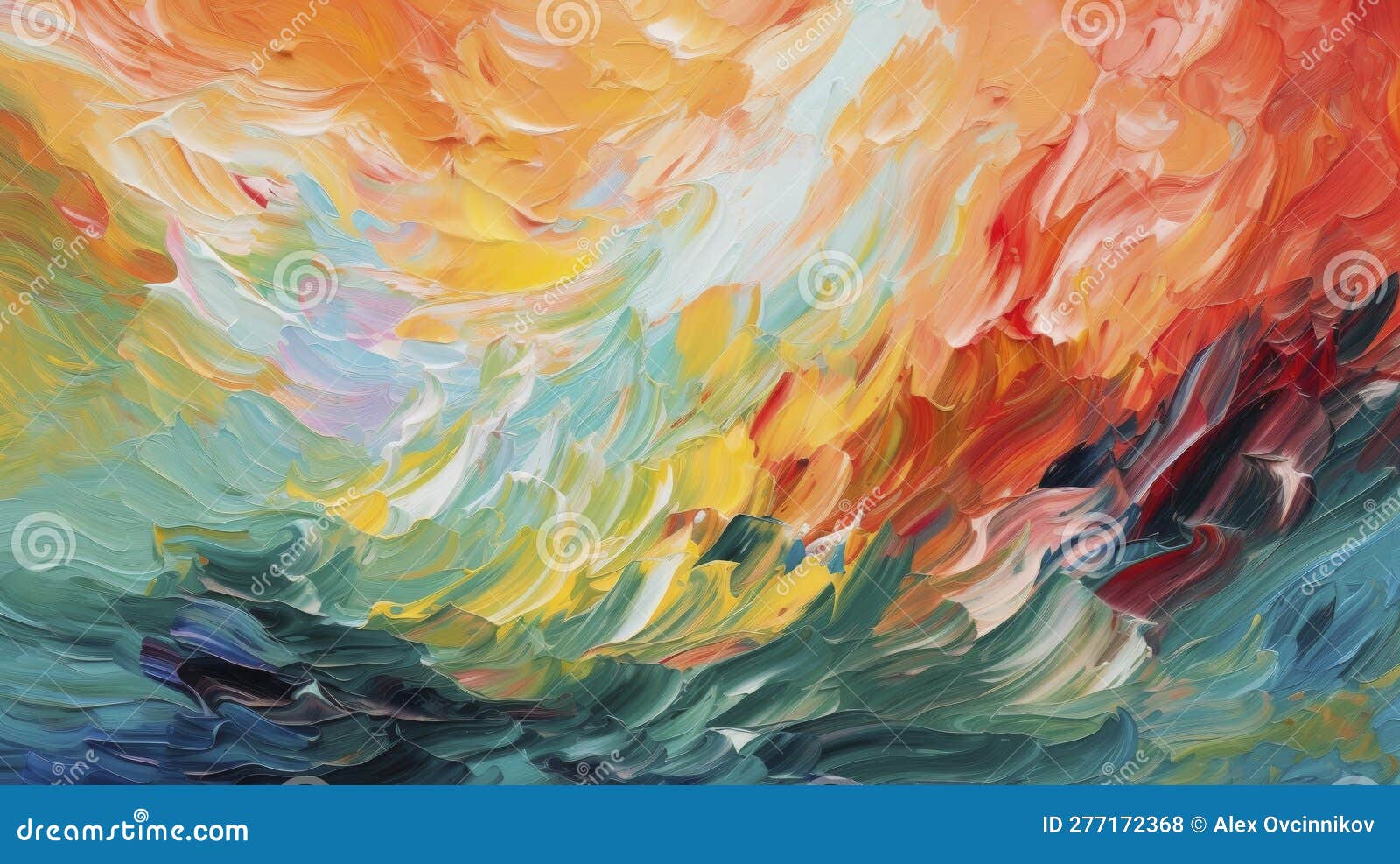 Vibrant Impressionist Paint Strokes Background for Web and Print. Stock ...